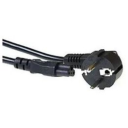 ACT Power Kabel Netzstecker CEE7/7 Stecker (gewinkelt) - C5 Schwarz 1 m