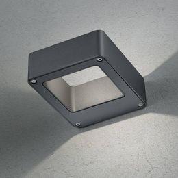 Trio LED-Au&szlig;enwandlampe RENO, anthrazit, Breite 12 cm Metall IP54
