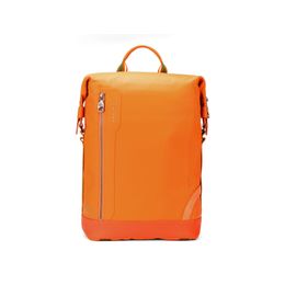 SCHARLAU Slackline BLONDIN Leder-Rucksack f&uuml;r 15,6" Laptopfach Orange
