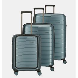 Travelite Air Base 4-Rad Trolley Set L / M-erw/ S mit Vortasche Eisblau