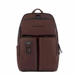 Piquadro Harper Laptoprucksack 15,6" mit iPad 11"-Fach, Anti-Stoss dark brown