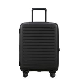 Samsonite Restackd Trolley mit 4 Rollen erweiterbar 55cm + GRATIS HOTELGUTSCHEIN Schwarz