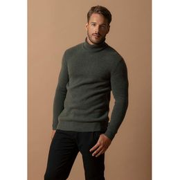 Perfect Cashmere Kaschmir-Rollkragenpullover "Marius" in Dunkelgr&uuml;n - 64% | Gr&ouml;&szlig;e M | Herren-plussize