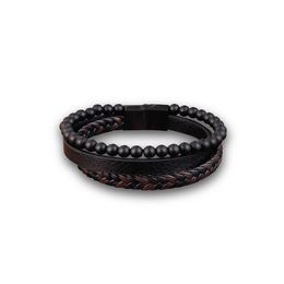 Uomo Leder-Armband in Schwarz/ Braun - 66% | Herren-schmuck