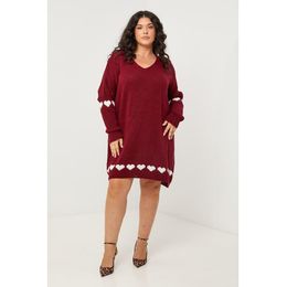 Curvy Lady Strickkleid in Bordeaux - 77% | Gr&ouml;&szlig;e 44/46 | Damen-kleider