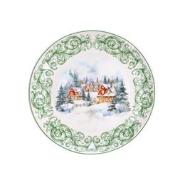 Tognana Platzteller ''Winter's dream'' in Gr&uuml;n/ Wei&szlig; - &Oslash; 30 cm - 12% | Gedeckter-tisch