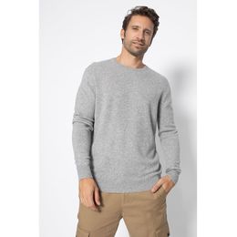 Perfect Cashmere Kaschmir-Pullover "Blake" in Hellgrau - 64% | Gr&ouml;&szlig;e M | Herren-plussize