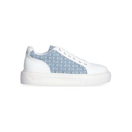 Liu Jo Leder-Sneakers in Wei&szlig;/ Hellblau - 52% | Gr&ouml;&szlig;e 39 | Damen-sneakers