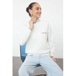 Trendyol Sweatshirt in Creme - 54% | Gr&ouml;&szlig;e S | Damen-sweatshirts-jacken