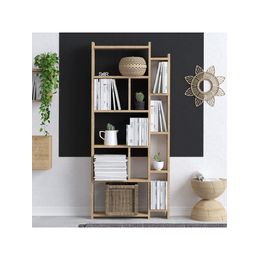 Scandinavia Concept B&uuml;cherregal "Momo" in Eiche - (B)65 x (H)150 x (T)15 cm - 66% | Regale