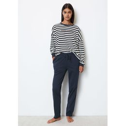 Marc O'Polo Marc O ́Polo Pyjama in Dunkelblau/ Wei&szlig; - 39% | Gr&ouml;&szlig;e S | Damen-loungewear