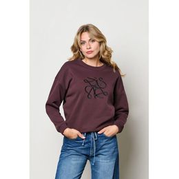&Co Woman Sweatshirt "Selina" in Bordeaux - 53% | Gr&ouml;&szlig;e M | Damen-sweatshirts-jacken
