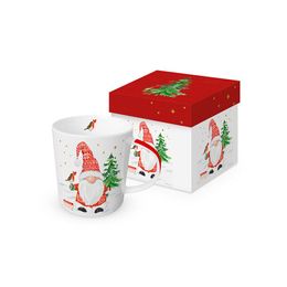 PPD Jumbotasse "Christmas Buddy" in Wei&szlig;/ Rot - 350 ml - 22% | Gedeckter-tisch