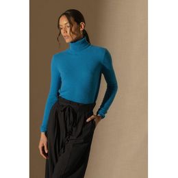 Perfect Cashmere Kaschmir-Rollkragenpullover "Ashley" in Blau - 66% | Gr&ouml;&szlig;e S | Damen-pullover-cardigans