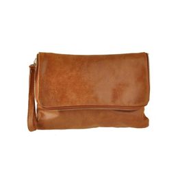 ORE10 Leder-Clutch "Oscar" in Hellbraun - (B)27 x (H)18 x (T)3 cm - 73% | Damen-taschen