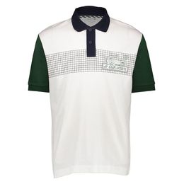 Lacoste Poloshirt in Wei&szlig;/ Dunkelblau/ Gr&uuml;n - 59% | Gr&ouml;&szlig;e XXL | Herren-plussize