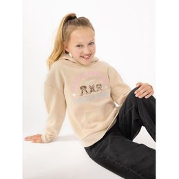 Zwillingsherz Hoodie "Dog Life" in Beige - 50% | Gr&ouml;&szlig;e 146/152 | Kinder-sweatshirts-jacken