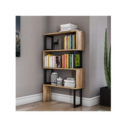 Scandinavia Concept B&uuml;cherregal "Ceylan" in Walnuss - (B)80 x (H)128 x (T)22 cm - 70% | Regale