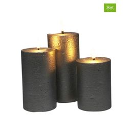 WellHome 3er-Set: LED-Kerzen in Grau - 11% | Kerzen-vasen