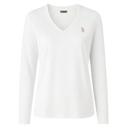 U.S. Polo Assn. Longsleeve in Wei&szlig; - 42% | Gr&ouml;&szlig;e S | Damen-tops