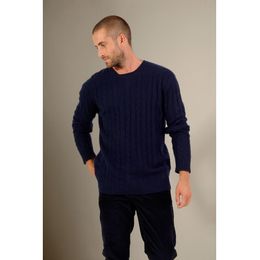 Perfect Cashmere Kaschmir-Pullover "Darri" in Dunkelblau - 60% | Gr&ouml;&szlig;e L | Herren-plussize