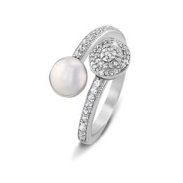 CHARM'S Silber-Ring mit Edelsteinen und Perle - 67% | Gr&ouml;&szlig;e 54 | Schmuck