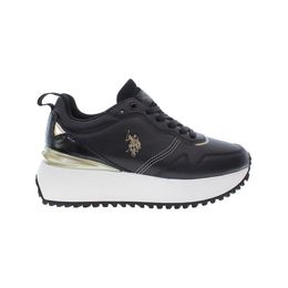 U.S. Polo Assn. Keilsneakers in Schwarz/ Gold - 39% | Gr&ouml;&szlig;e 39 | Damen-sneakers