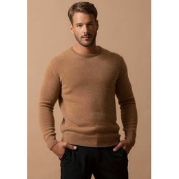 Perfect Cashmere Kaschmir-Pullover "Eden" in Hellbraun - 63% | Gr&ouml;&szlig;e L | Herren-plussize