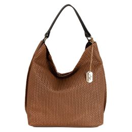 Anna Morellini Leder-Schultertasche "Sebastiana" in Braun - (B)38 x (H)36 x (T)14 cm - 73% | Damen-taschen