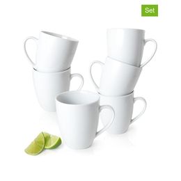 Moritz & Moritz 6er-Set: Tassen "Basic" in Wei&szlig; - 350 ml - 10% | Gedeckter-tisch