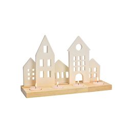 G. Wurm Adventsgesteck ''Haus'' in Beige/ Wei&szlig; - (B)30 x (H)18 x (T)10 cm - 15% | Kerzen-vasen