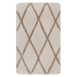 Homie Living Hochflor-Badvorleger "San Bosa" in Beige/ Taupe - 51% | Gr&ouml;&szlig;e 55x65 cm | Heimtextilien-badematten