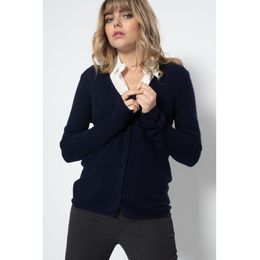 Perfect Cashmere Kaschmir-Cardigan "Paige" in Dunkelblau - 63% | Gr&ouml;&szlig;e L | Damen-pullover-cardigans