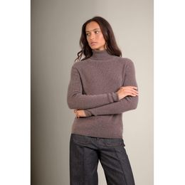Perfect Cashmere Kaschmir-Rollkragenpullover "Elly" in Taupe - 63% | Gr&ouml;&szlig;e S | Damen-pullover-cardigans