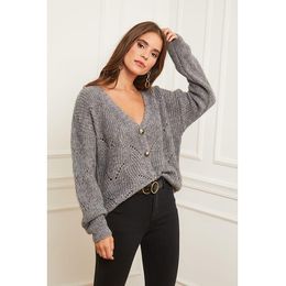 L'armoire de Suzette Cardigan in Grau - 75% | Gr&ouml;&szlig;e 34/36 | Damen-pullover-cardigans