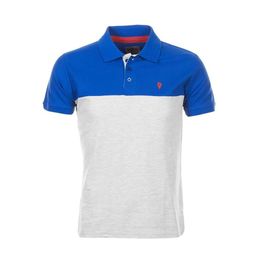 Peak Mountain Poloshirt "Caloste" in Blau/ Wei&szlig; - 69% | Gr&ouml;&szlig;e M | Herren-plussize
