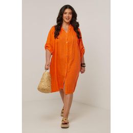 Curvy Lady Leinen-Kleid in Orange - 73% | Gr&ouml;&szlig;e 40/42 | Damen-kleider