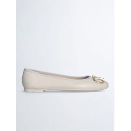 Liu Jo Leder-Ballerinas "Dafne" in Creme - 60% | Gr&ouml;&szlig;e 40 | Damen-ballerinas