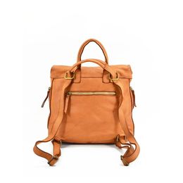 Amara Leder-Rucksack "Kei" in Hellbraun - (B)33 x (H)28 x (T)13 cm - 72% | Damen-taschen