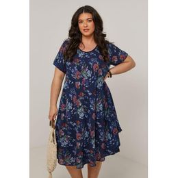 Curvy Lady Kleid in Dunkelblau - 70% | Gr&ouml;&szlig;e 48/50 | Damen-kleider