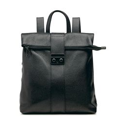 ORE10 Leder-Rucksack "Estro" in Schwarz - (B)33 x (H)38 x (T)14 cm - 75% | Damen-taschen