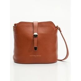 Victor & Hugo Paris Leder-Umh&auml;ngetasche "Elise" in Camel - (B)22 x (H)23 x (T)13 cm - 72% | Damen-taschen