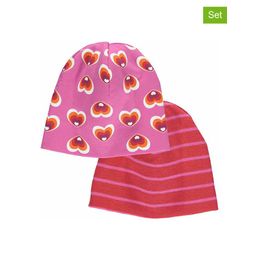 Fred's World by GREEN COTTON Fred ́s World by GREEN COTTON 2er-Set: Beanie "Heart" in Rot/ Pink - 49% | Gr&ouml;&szlig;e 80/86 | Baby-muetzen