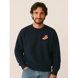 WOOOP Sweatshirt "Old school" in Dunkelblau - 54% | Gr&ouml;&szlig;e L | Herren-plussize