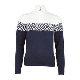 Peak Mountain Pullover "Akar" in Dunkelblau/ Wei&szlig; - 66% | Gr&ouml;&szlig;e M | Damen-pullover-cardigans