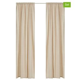 Ellos Home 2er-Set: Gardinen "Beata" in Beige - 42% | Gr&ouml;&szlig;e 250 cm | Gardinen-vorhaenge