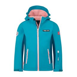 Trollkids Softshelljacke "Oslofjord" in Blau/ Rosa - 44% | Gr&ouml;&szlig;e 110 | Kinder-outdoor-jacken