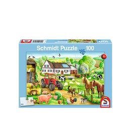 Schmidt Spiele 100tlg. Puzzle "Fr&ouml;hlicher Bauernhof" - ab 6 Jahren - 38% | Gesellschaftsspiele