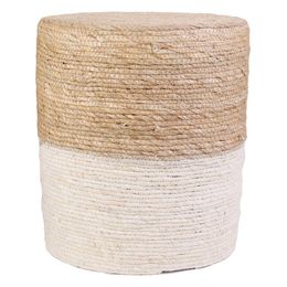 Ethnical Life Pouf in Hellbraun/ Creme - (H)41 x &Oslash; 35,5 cm - 55% | Sitzmoebel