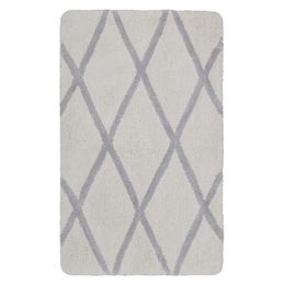 Homie Living Hochflor-Badvorleger "San Bosa" in Beige/ Silber - 53% | Gr&ouml;&szlig;e 55x65 cm | Heimtextilien-badematten